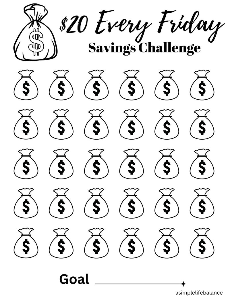 Income Tracker Trending Printable Savings Challenge Every Friday ...
