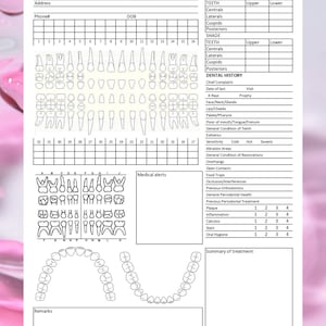 Dental Exam Form Template / Dental Record / Editable / Instant Digital ...