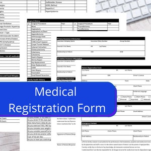 A Set of Medical Registration Form Template / Printable Editable ...