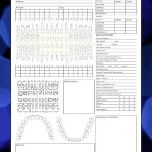 Dental Exam Form Template / Dental Record / Editable / Instant Digital ...