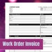 Simple Work Order Invoice Template / Printable Invoice / Business Form ...
