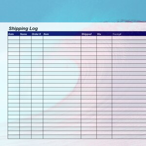 Order Tracker & Shipping Log Template in Excel/ Printable / Editable ...