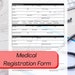 A Set of Medical Registration Form Template / Printable Editable ...