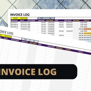 Invoice Log in Excel/ Invoice Tracker / Auto Calculate / Printable ...
