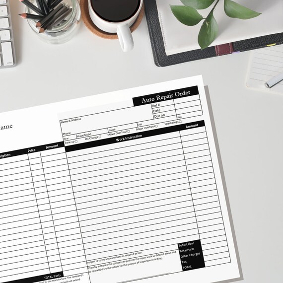 2 Part Auto Repair Estimate Form Carbonless Latter Example Template
