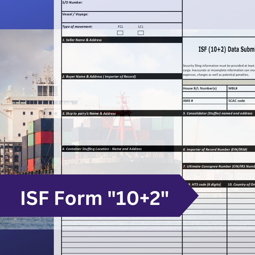 ISF Filling Form Template / Printable / Business Form Template / ISF ...