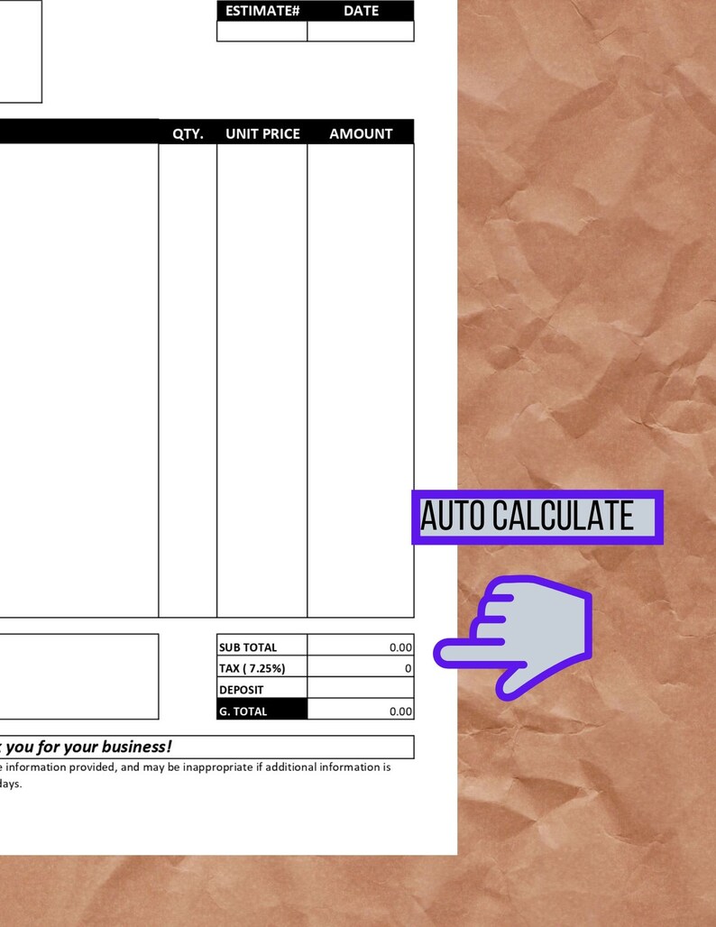 Set of Estimate and Packing List Template / Printable / Business Form ...