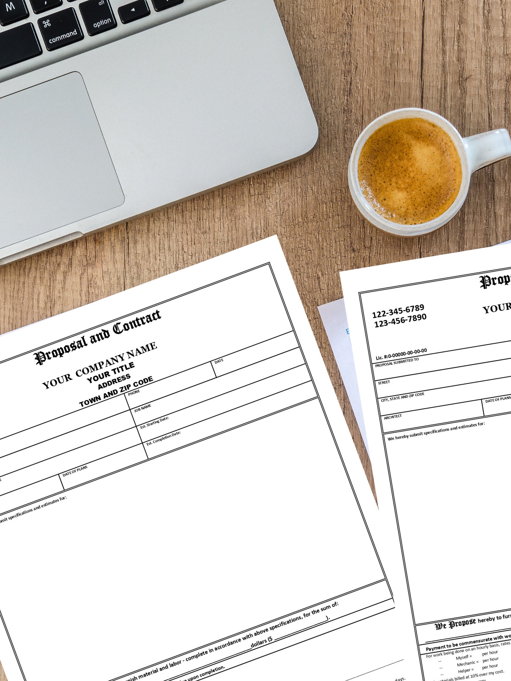 Contract Template / Editable Proposal & Contract Form / Business Form ...