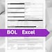 Bill of Lading Template / Printable / Business Form Template / BOL ...
