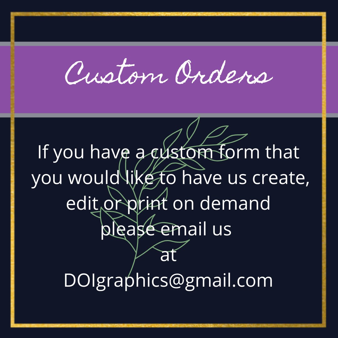 Printable Custom Order Form Template in Excel / Business Form Template ...