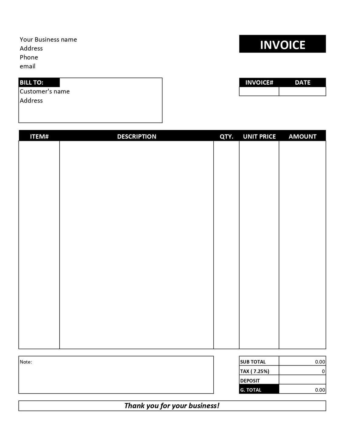 Invoice Aging Report Template / Printable Invoice / Business Form ...