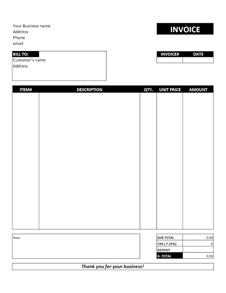 Invoice Aging Report Template / Printable Invoice / Business Form ...