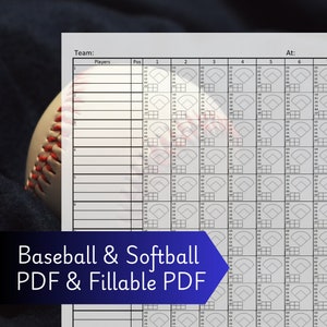 Baseball and Softball Scorebook Template / Printable Score Sheet ...