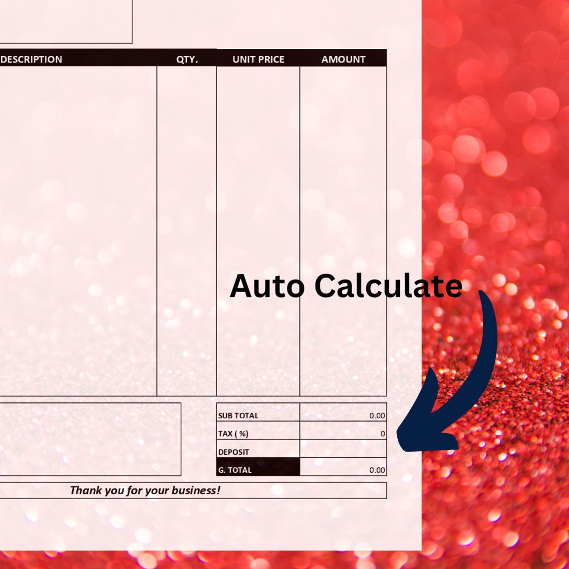 Set of Simple Invoice & Receipt Template / Fully Editable / EXCEL and ...