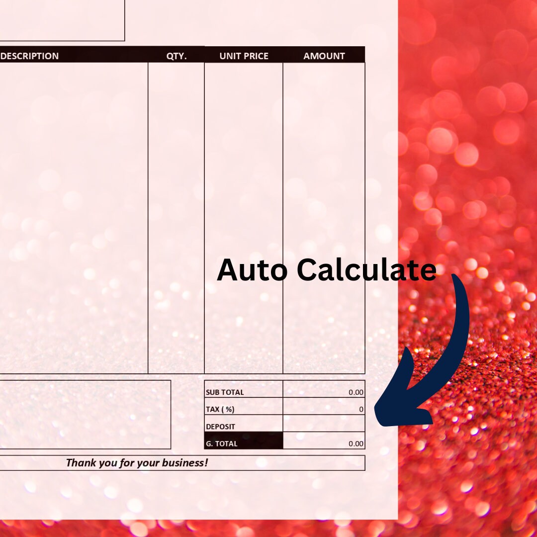 Set of Simple Invoice & Receipt Template / Fully Editable / EXCEL and ...