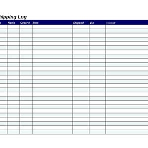 Order Tracker & Shipping Log Template in Excel/ Printable / Editable ...