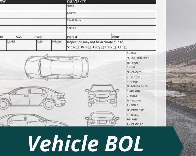 Bill of Lading Template / Printable / Business Form Template / BOL ...
