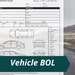 Vehicle Bill of Lading Template / Printable / Business Form Template ...