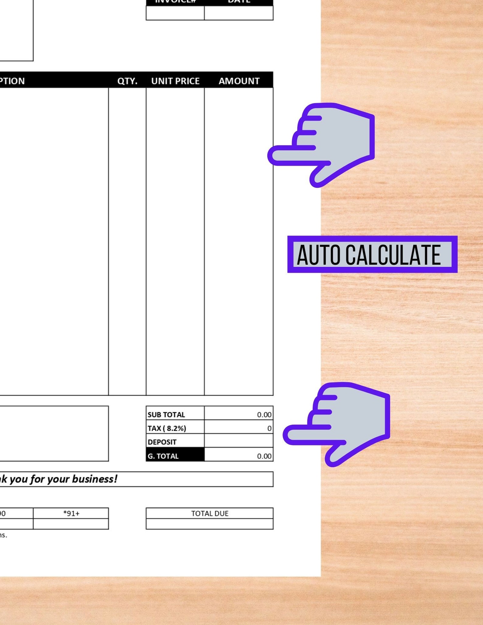 Invoice Aging Report Template / Printable Invoice / Business Form ...