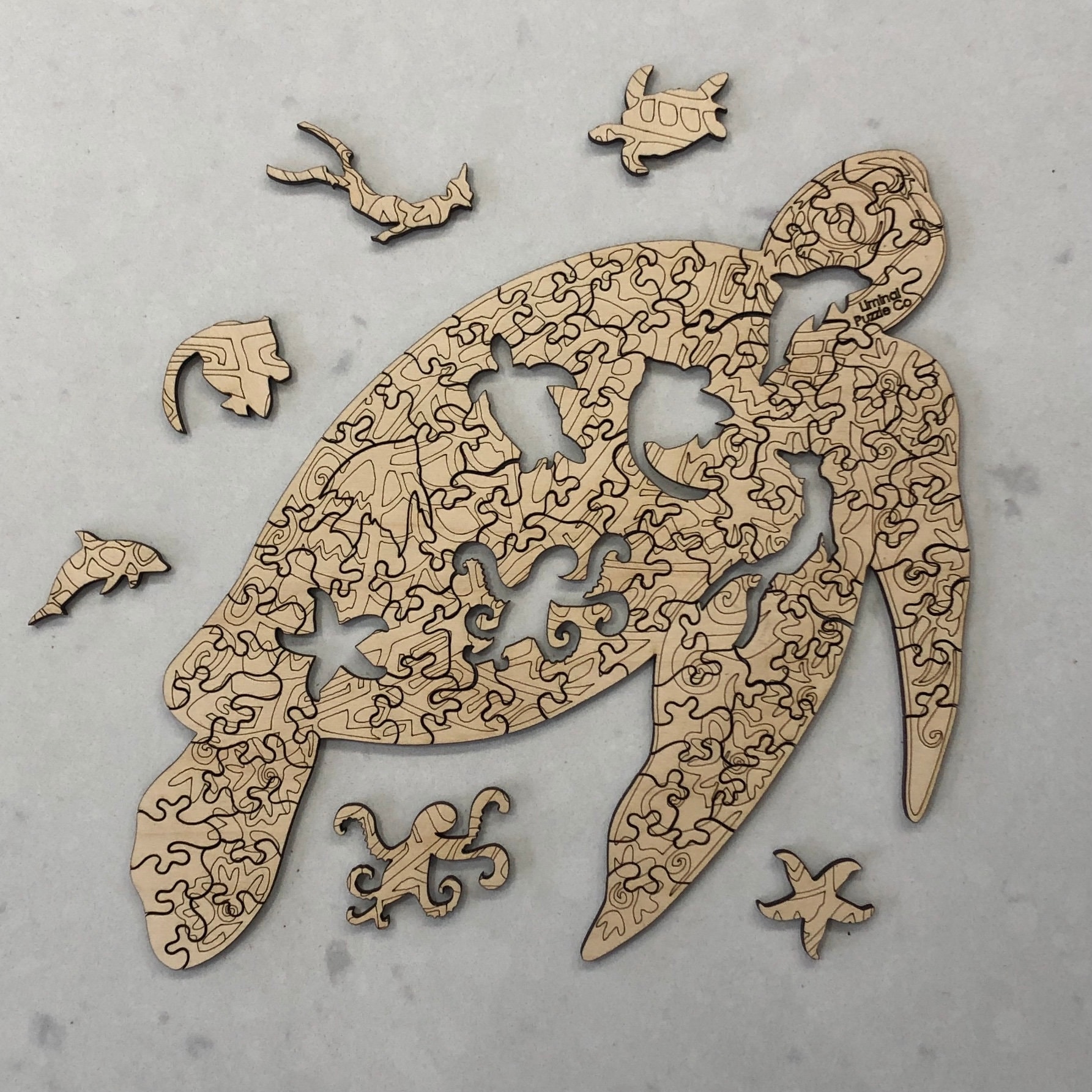 Turtle Adult Coloring Puzzle Zentangle | Etsy