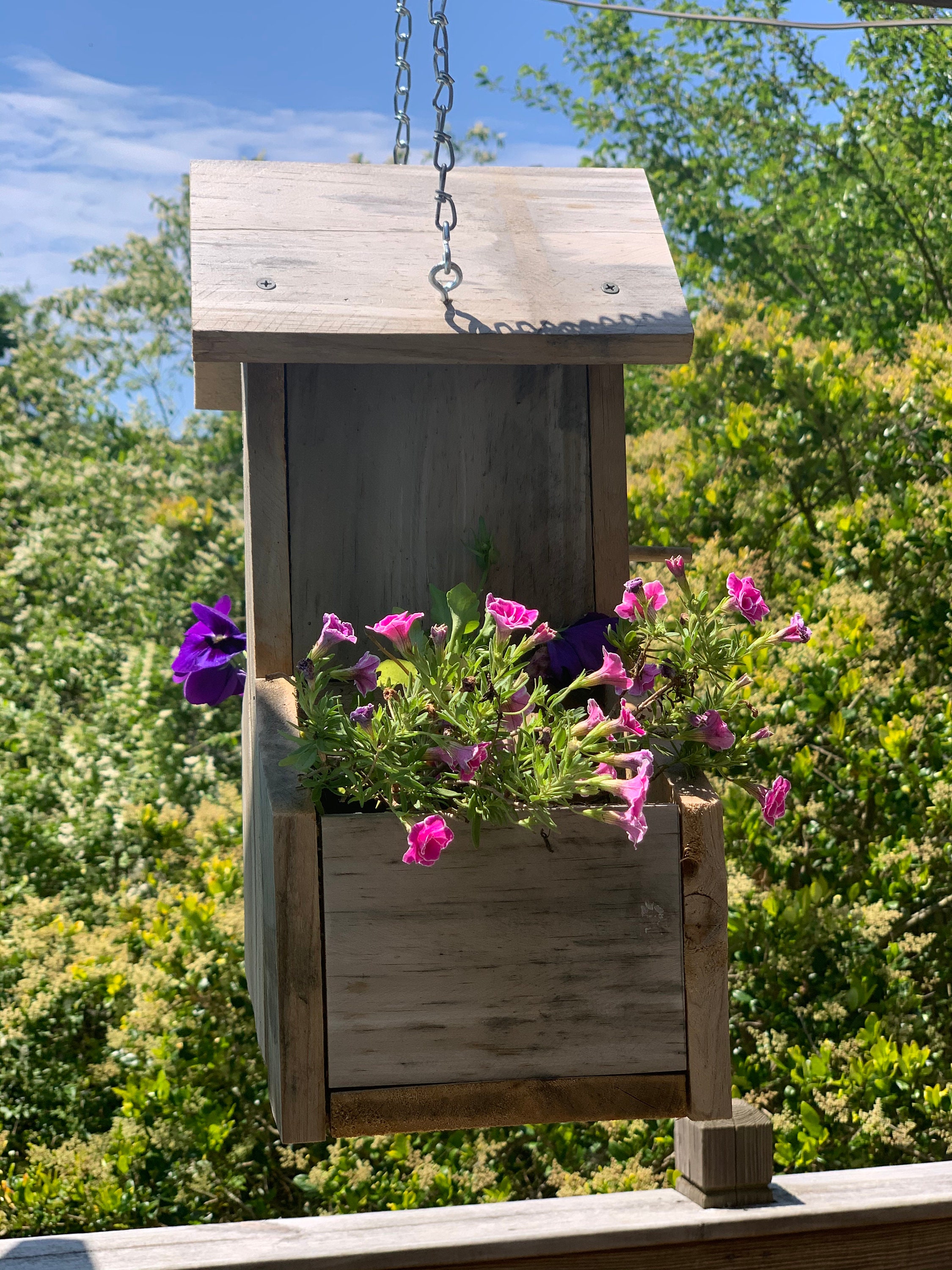 Wooden Bird House Planter Handmade Garden Decor Garden | Etsy