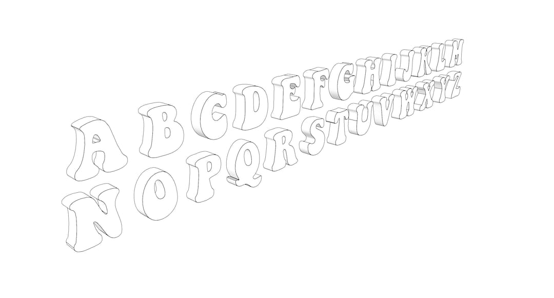 Retro Groovy Alphabet | 3D Print File | STL File Letter Pack | Funky 3D ...