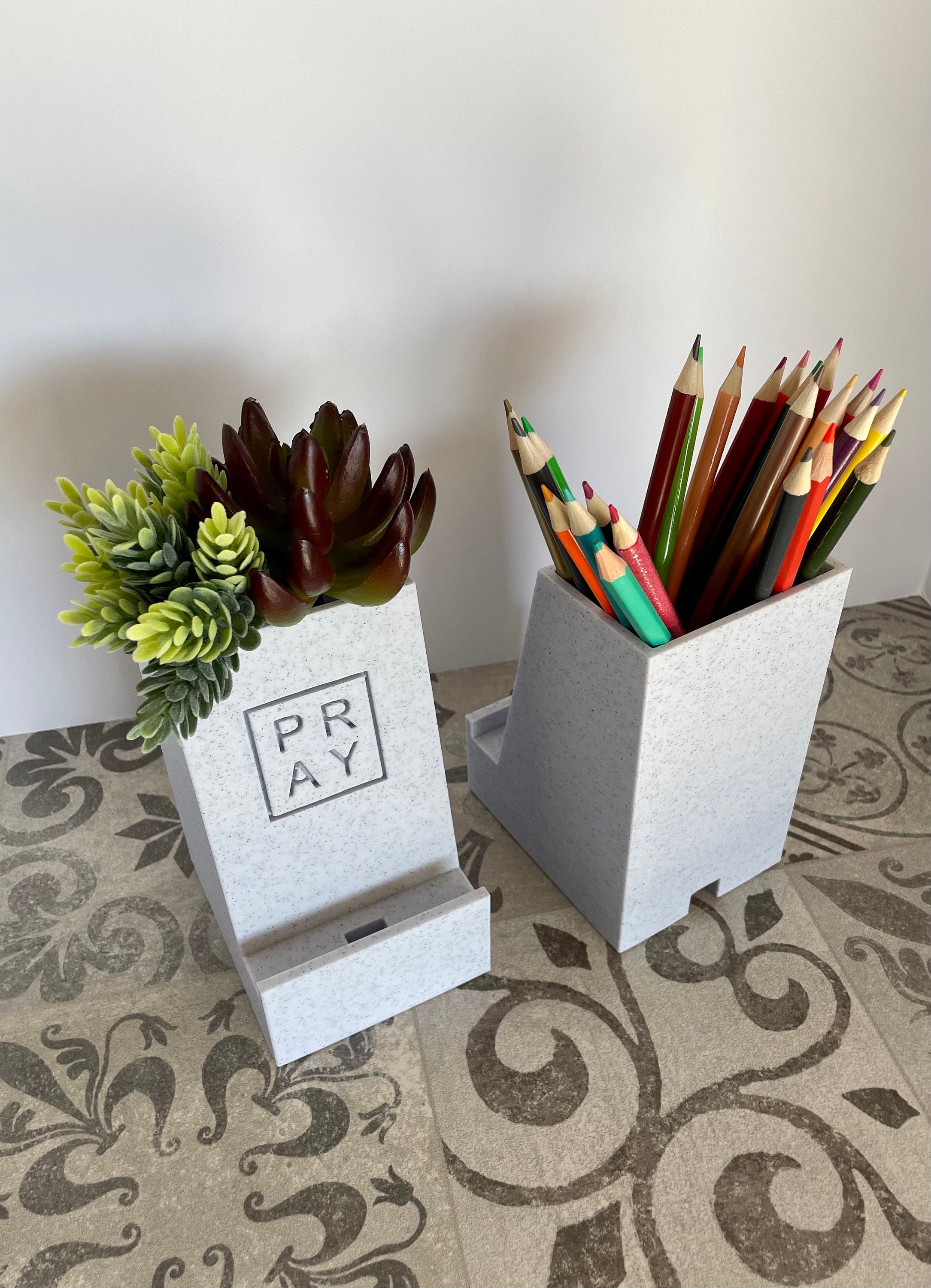 Pray Phone Stand | Modern Phone Holder | 3D Printed | Faith Desk ...