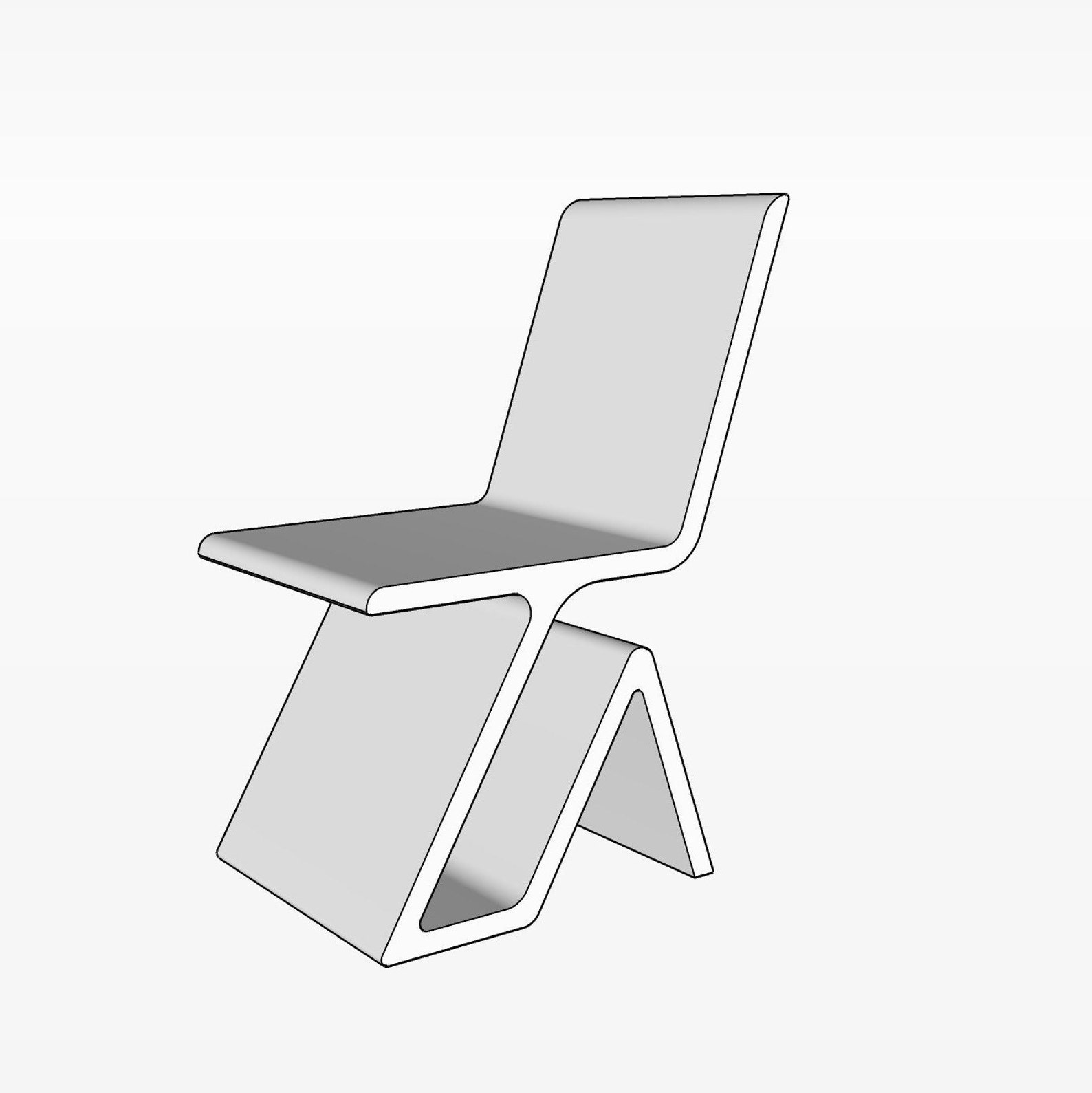 Modern Side Chair 3D Print File STL File Contemporary Design Miniature ...