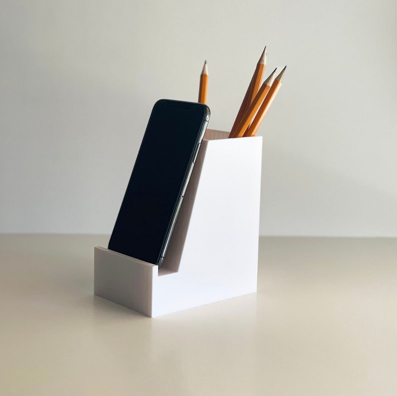 Modern Geometric phone Stand 3d Printed Pencil Holder - Etsy