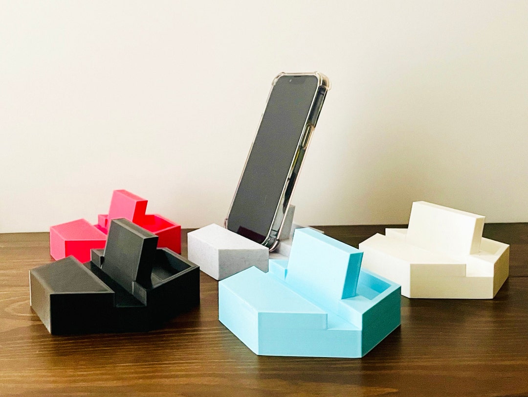 Hex Modern Phone Stand | 3d Print File | STL File | Phone Holder | Desk ...