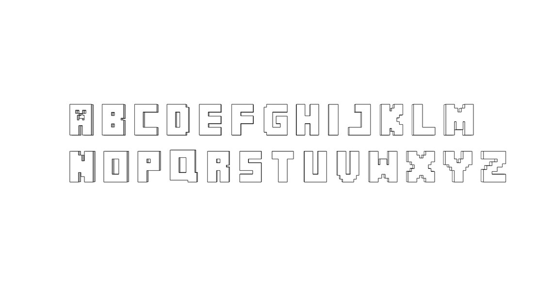 Minecraft Alphabet 3D Print File STL File Letter Pack | Etsy
