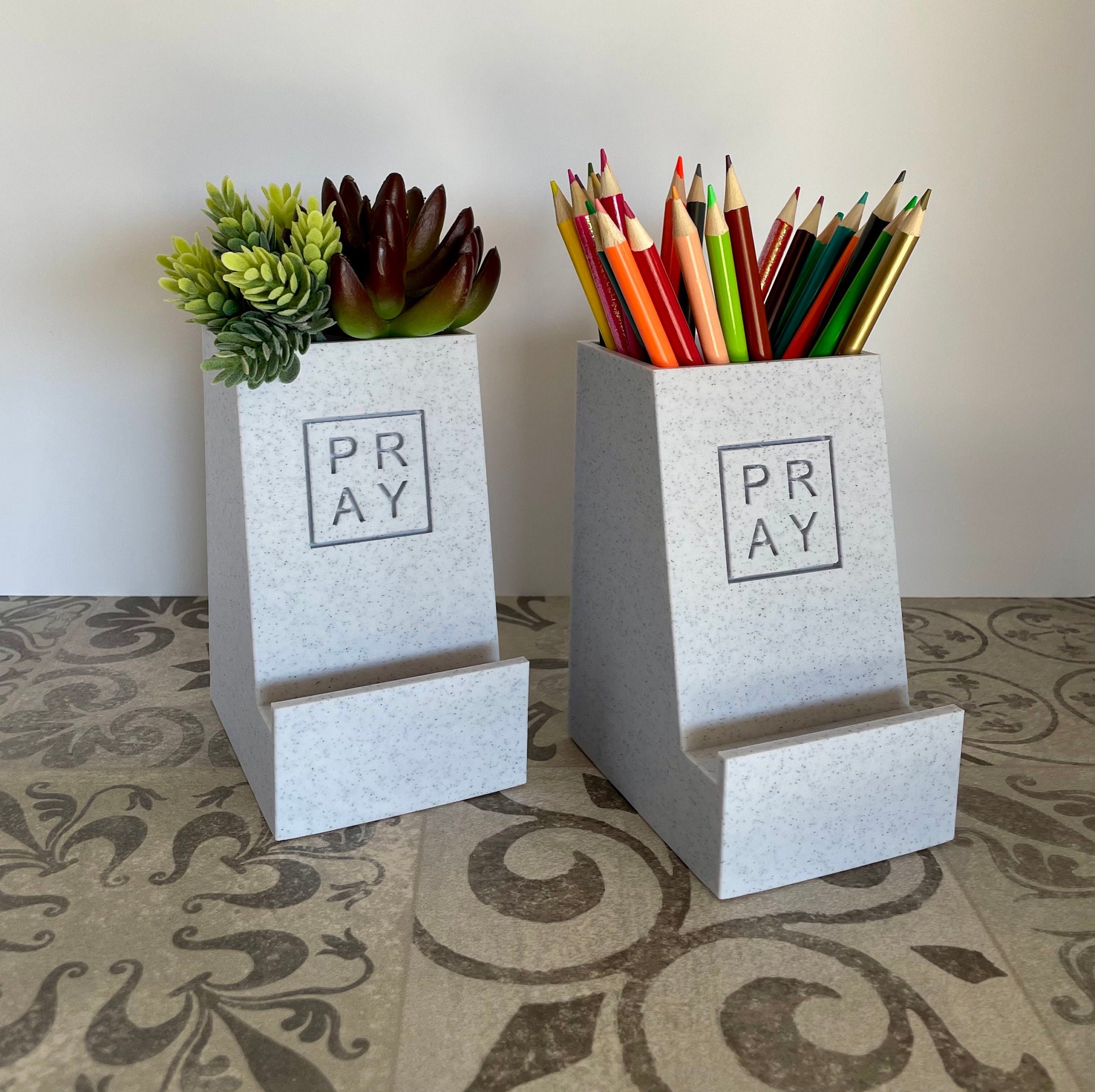 Pray Phone Stand | Modern Phone Holder | 3D Printed | Faith Desk ...