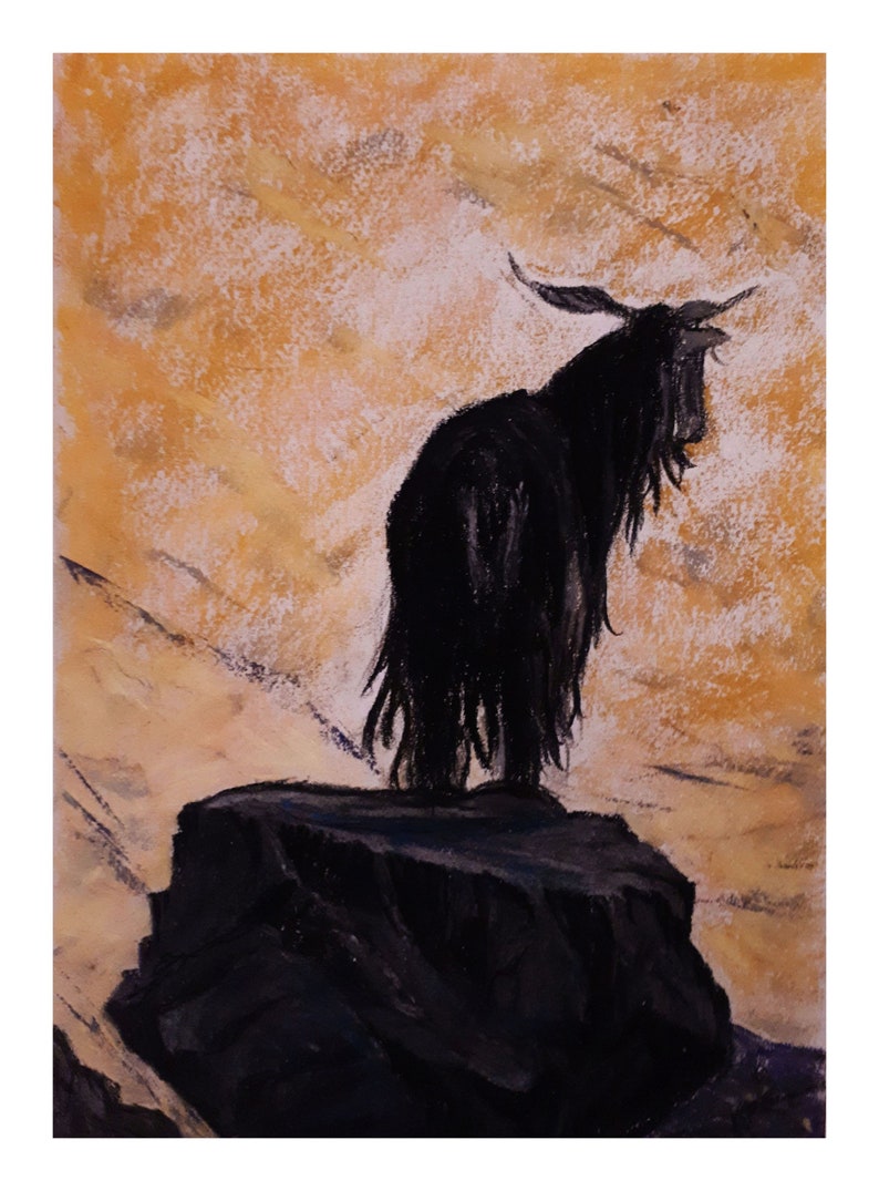 Billy Goat Original Soft Pastel, Goat Artwork, Unframed Art, Original ...
