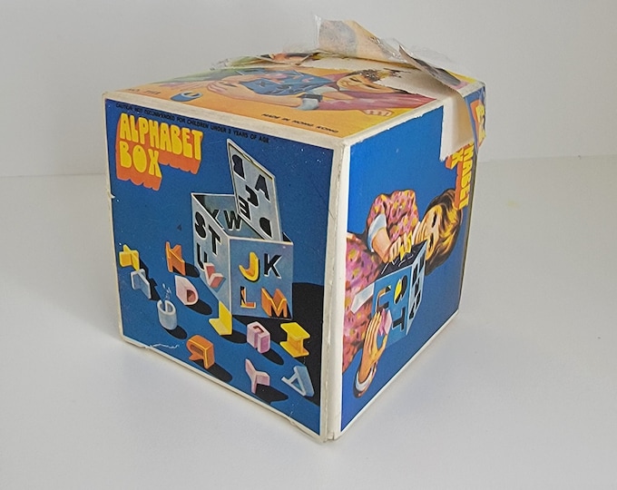 Vintage Alphabet Box Set Cube Plastic Learning Blocks Letters Game - Etsy