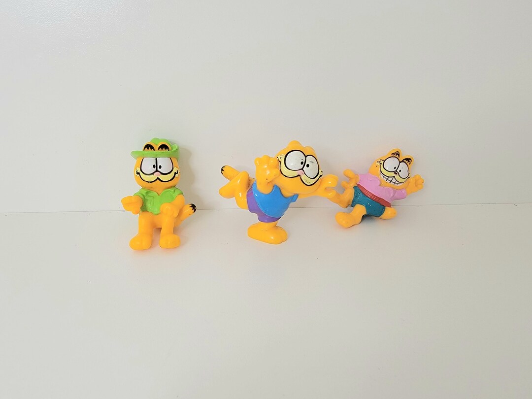 Lot of 3 Vintage Garfield the Cat PVC Toy Figures 1978 / 1981 Figures ...