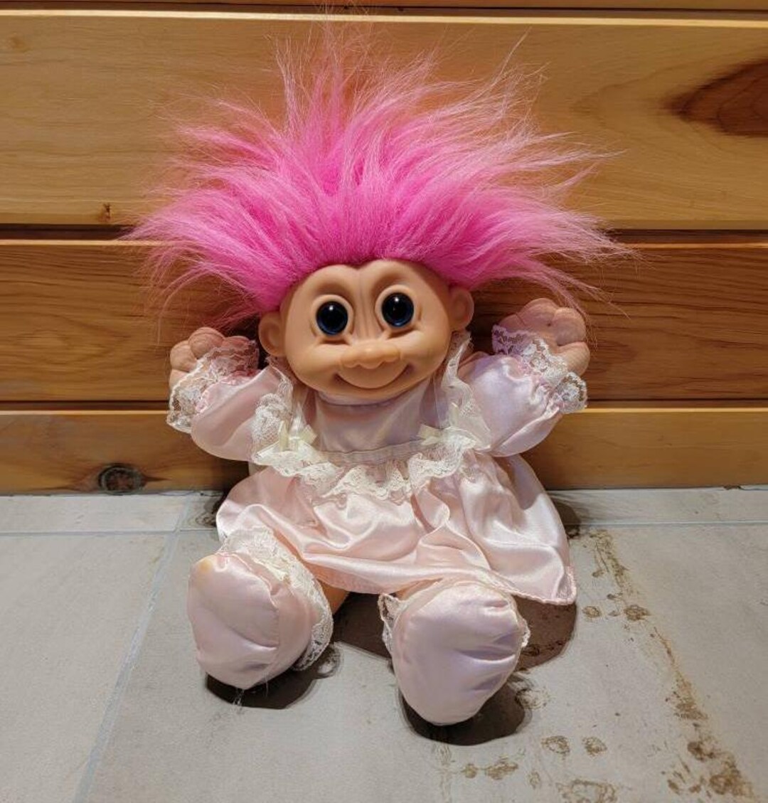 Troll Doll Russ Vintage Bright Pink Hair Pink Dress - Etsy