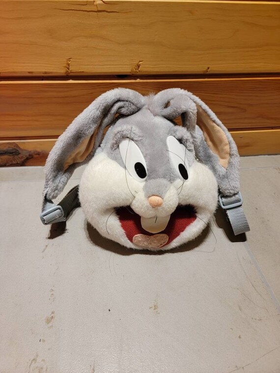 Bugs Bunny plush backpack Vintage 1997 head mini zip … - Gem