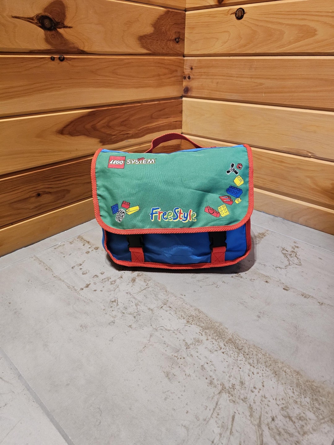 Lego System Freestyle Bag 1996 School Fabric Messenger Blue Green - Etsy