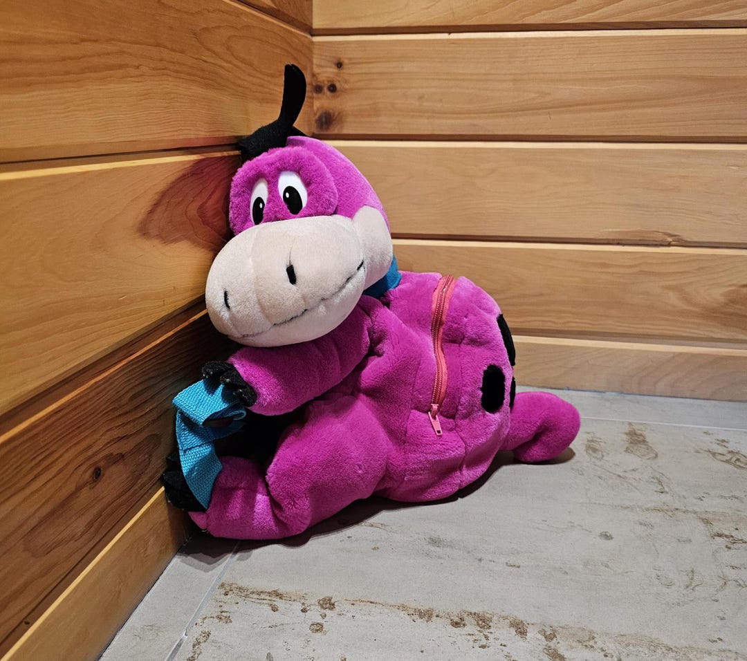 Dino Flintstone Vintage Plush Backpack Purple Hanna-barbera 1996 - Etsy