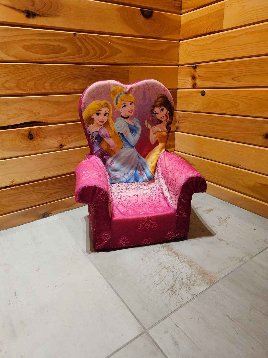 Princess Disney Foam Chair Kid Pink - Etsy