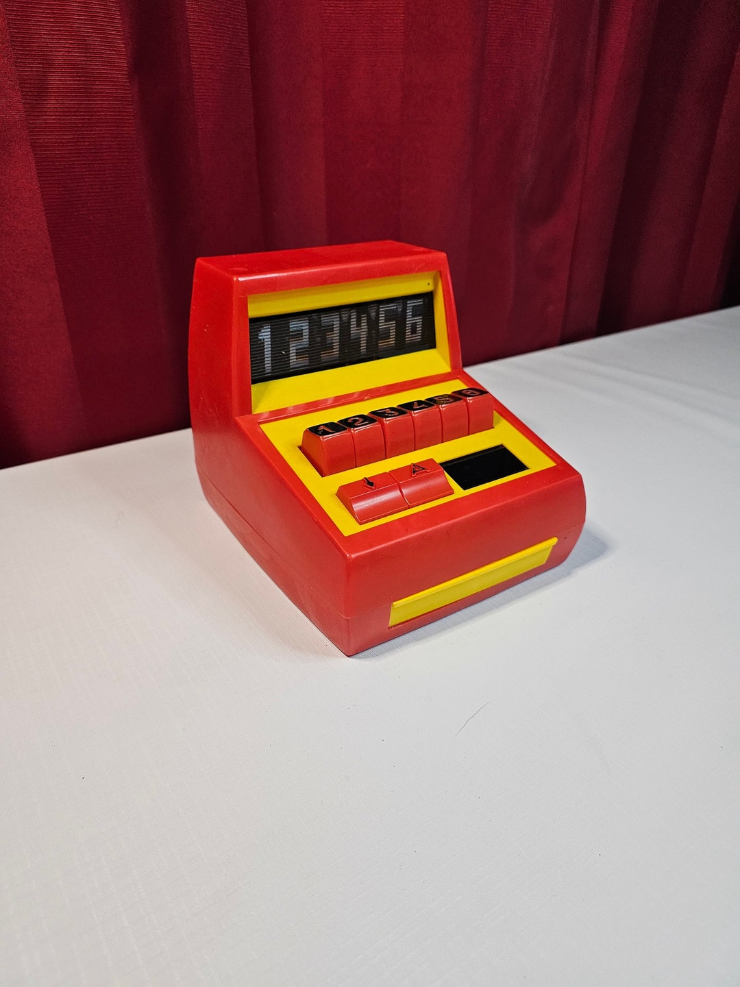 MOB Cash Register Vintage Red Yellow Toy - Etsy