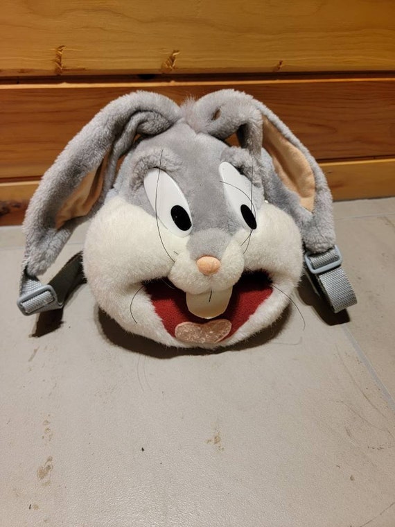 Bugs Bunny plush backpack Vintage 1997 head mini zip … - Gem