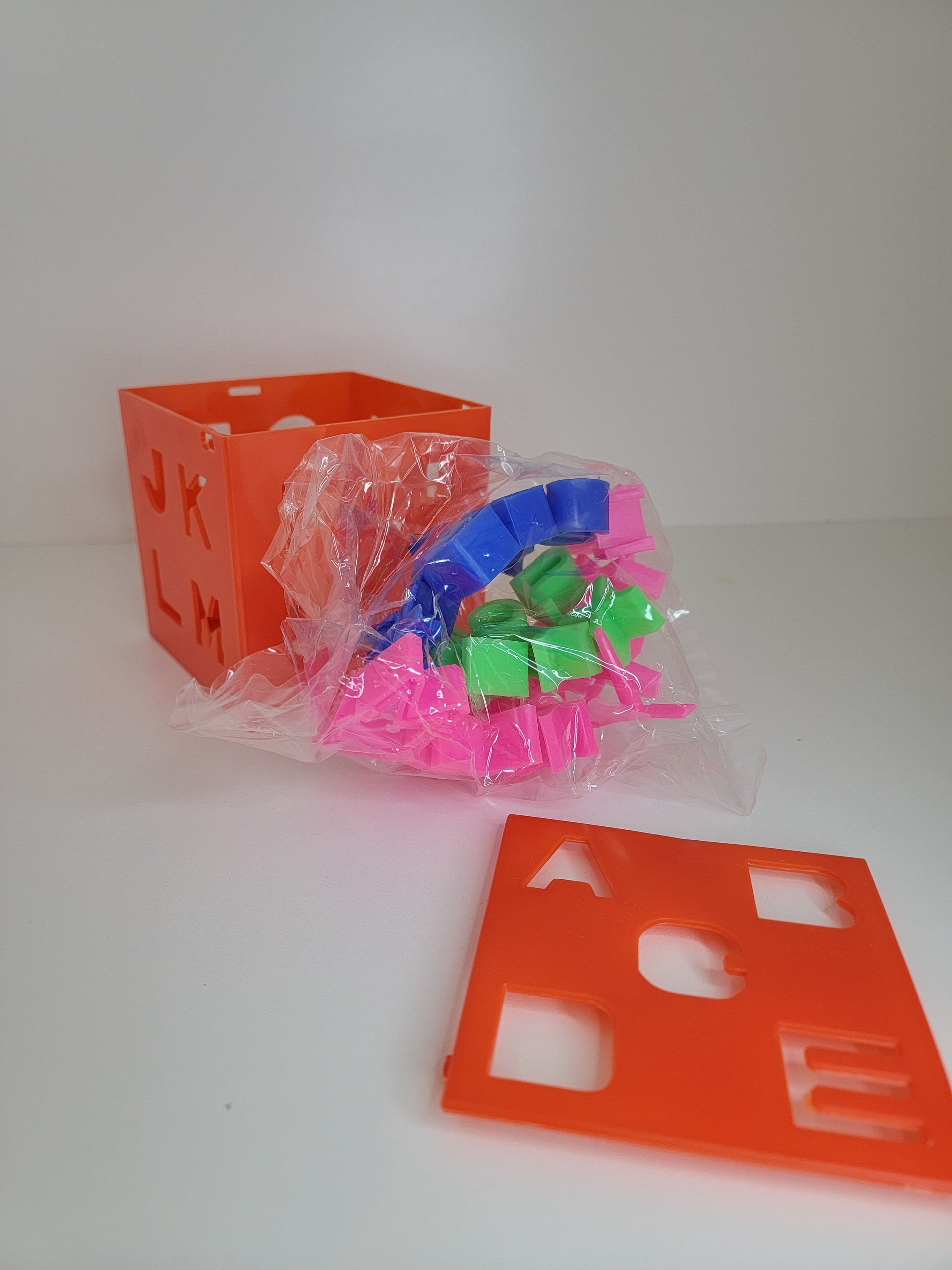 Vintage Alphabet Box Set Cube Plastic Learning Blocks Letters - Etsy