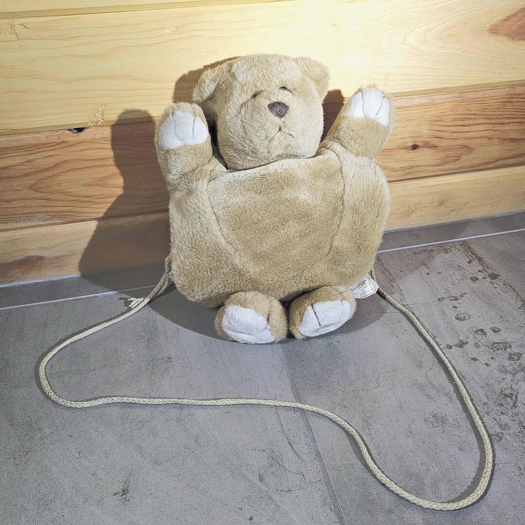 Vintage Beige Teddy Bear Hand Warmer Plush Bag RARE JAY GUR - Etsy