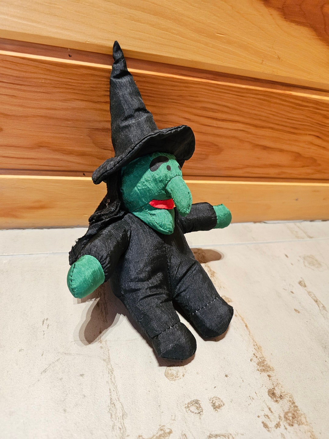Witch Plush Toy Vintage Halloween Black Nylon - Etsy