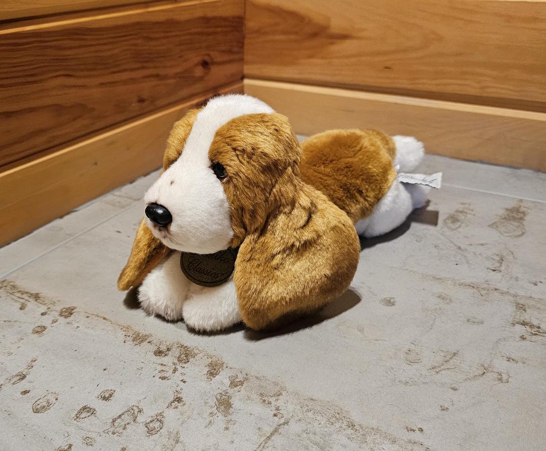Yomiko Classics Russ White Brown Plush Dog - Etsy