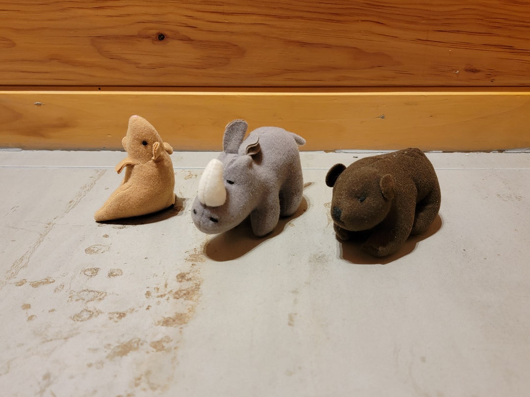 Plush Mcdonalds Happy Meal Vintage 90s Gray Rhino Bear Mouse BABE - Etsy