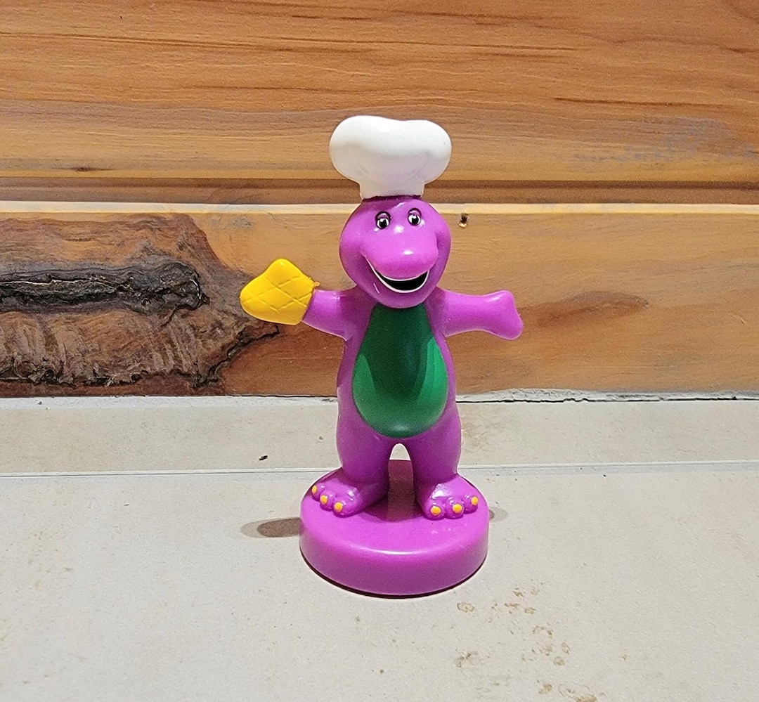 Vintage Barney Chef Cake Topper 4" PVC Figure Toy Stamp Lyons Group ...