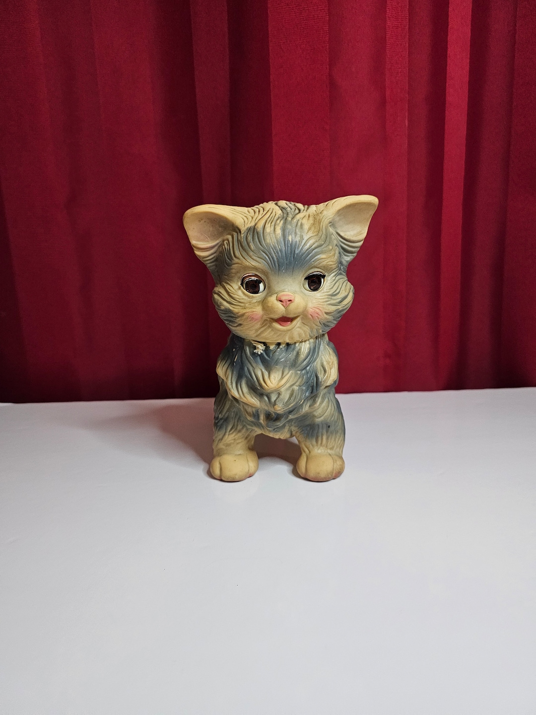 Edward Mobley Kitty Cat Rubber Cat Vintage Gray Beige - Etsy