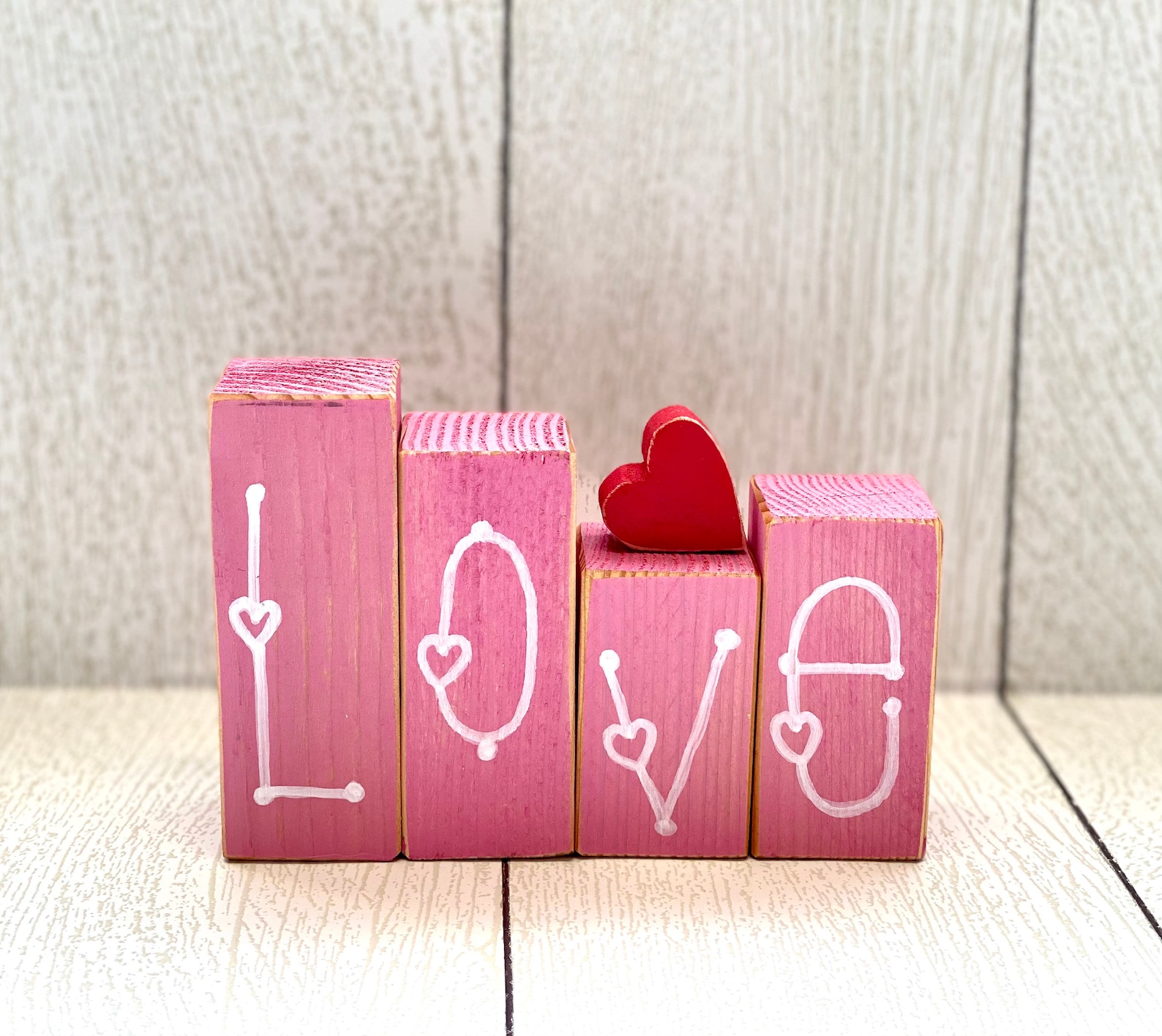 Wooden Love Blocks, Rustic Blocks Decor, Valentine's Day Decor - Etsy